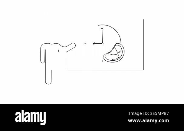 A simple line drawing of a person presenting a clock with a fruit ...