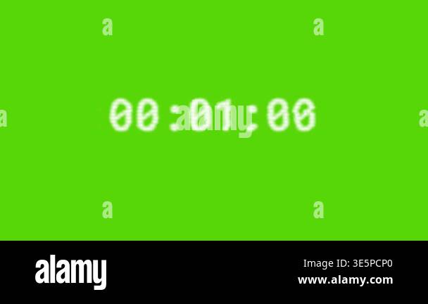 Digital Countdown Timer Clock on Green Screen Background Stock Video ...