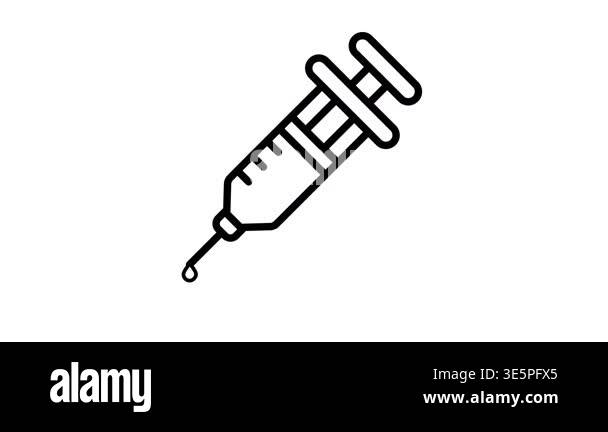 Easy to edit line style animated icon of injection needle Stock Video ...