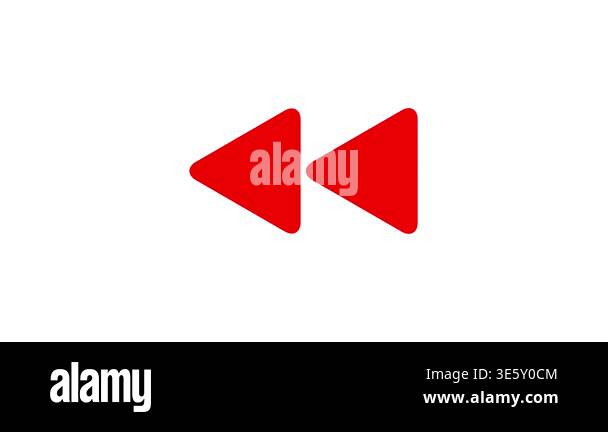 Animation of rewind symbol on white transparent with alpha channel ...