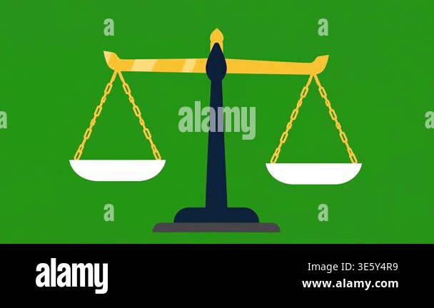 A simple animation of the scales of justice symbol, representing ...