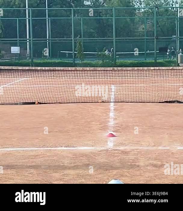 Delhi, India, February 17, 2025 - Junior tennis players having coaching ...