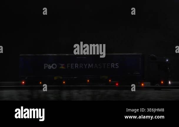 AMSTERDAM, NETHERLANDS FEBRUARY 13, 2026: Blue PO Ferrymasters truck ...