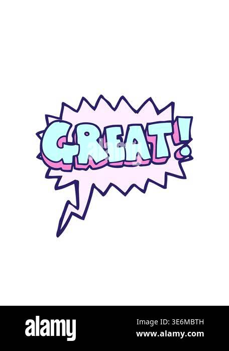 blinking radial lines animation of GREAT freehand drawn speech bubble ...
