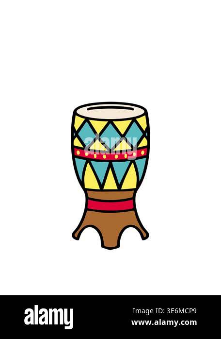 stretching up animation of traditional brazilian surdo carnival drum ...