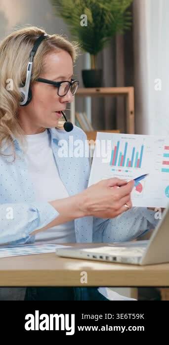 Remote work from home office where attractive high-skilled responsible ...