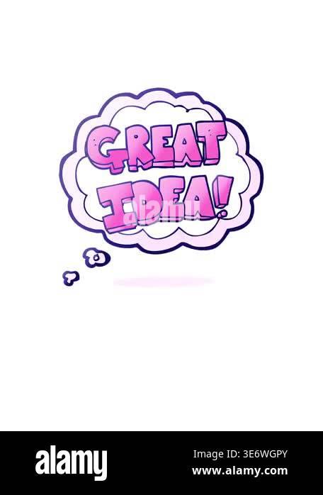 rise and float animation of freehand drawn thought bubble cartoon GREAT ...