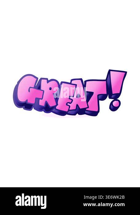 jiggle and pause animation of freehand drawn cartoon Great symbol Stock ...