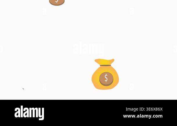 Animated golden dollar coin with green Arrow Growing Up showing money ...