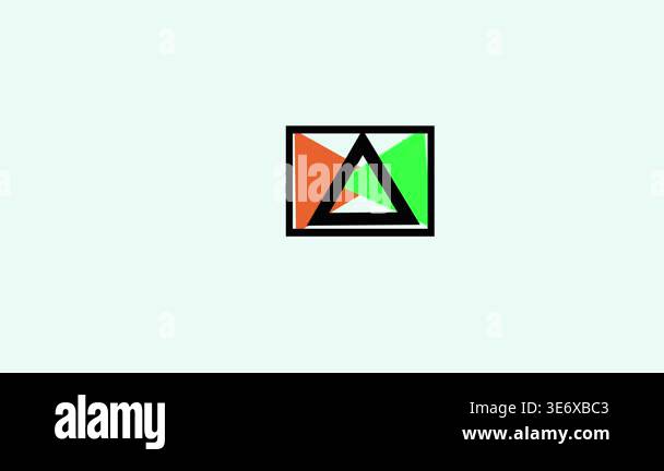 Play symbol animation loop. Animated triangle icon on clean white ...