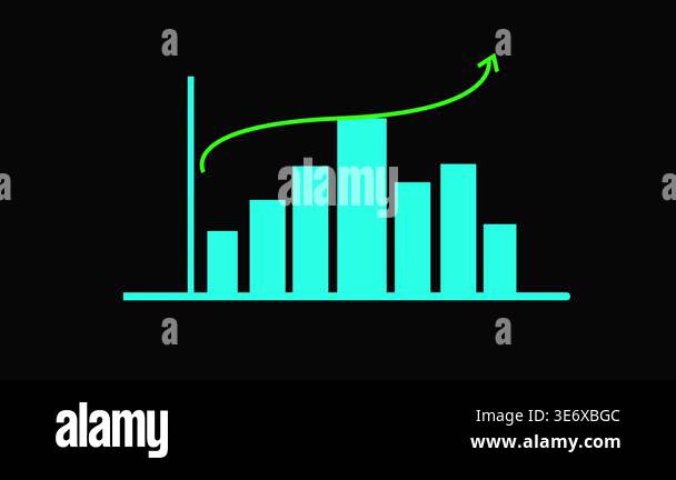 Animated bar chart showing rising and falling data on clean background ...