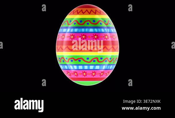 Decorated Easter egg, rotation animation seamlessly loopable. 3D ...