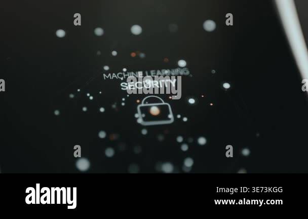 Machine Learning Security, neural network with a padlock icon Stock ...