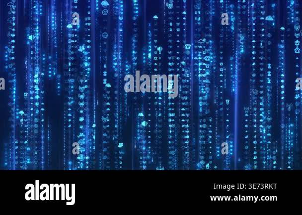 Internet technology icons rise in information flow Stock Video Footage ...