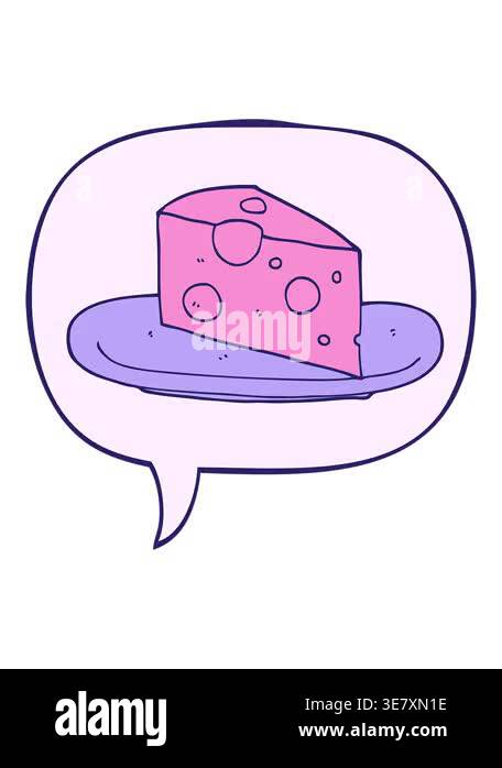 pixelize effect animation of cartoon cheese with speech bubble Stock ...