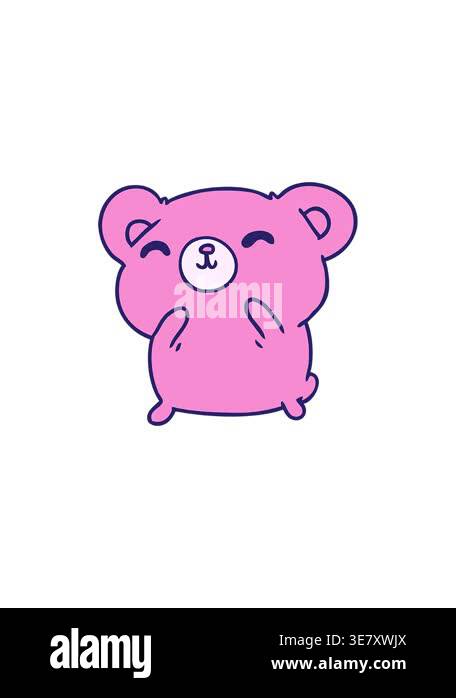 radioactive glowing animation of cartoon illustration kawaii cute happy ...