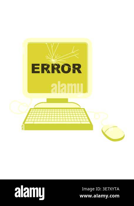 changing color animation of a broken computer graphic vector ...