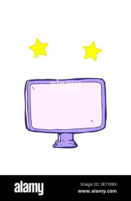 spinning stars animation of cartoon computer screen Stock Video Footage ...