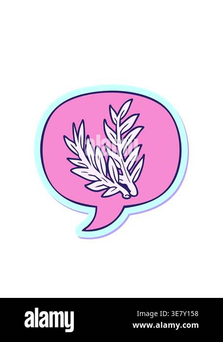 blinking radial lines animation of cartoon plant with speech bubble ...