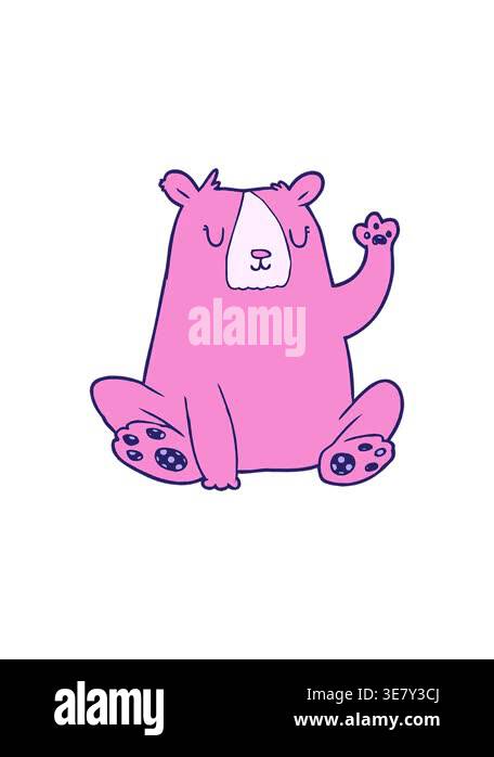 radioactive glowing animation of cartoon bear illustration Stock Video ...