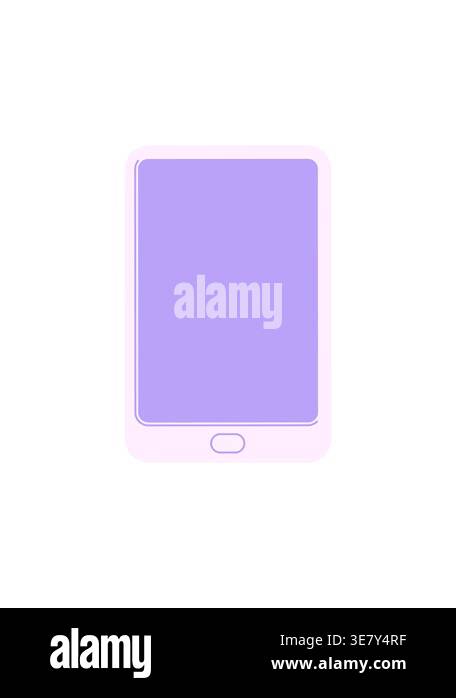 radioactive glowing animation of Flat colour illustration of a tablet ...