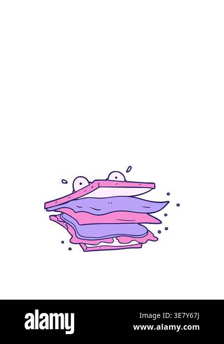 jumping motion animation of sandwich cartoon character Stock Video ...