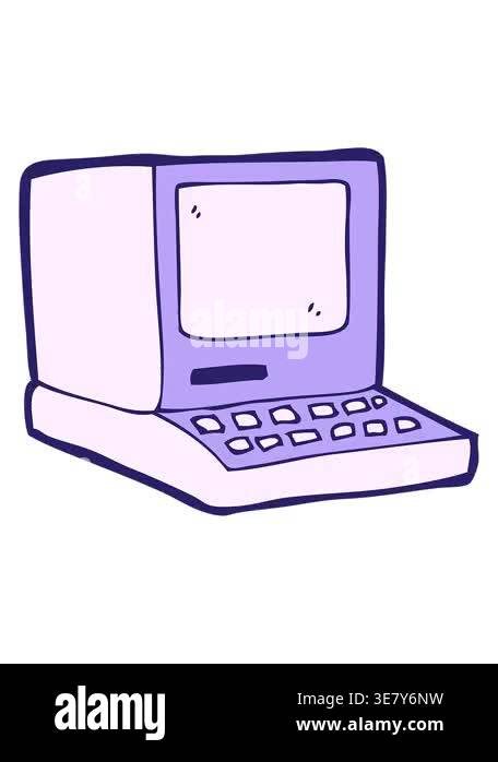 shivering motion animation of cartoon old computer Stock Video Footage ...