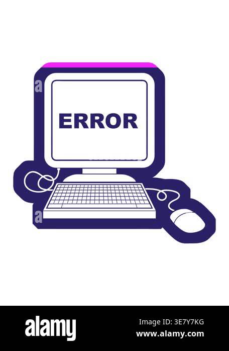 power up animation of vector icon illustration of a computer error ...