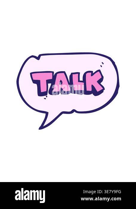 bob and pause animation of freehand drawn speech bubble cartoon talk ...