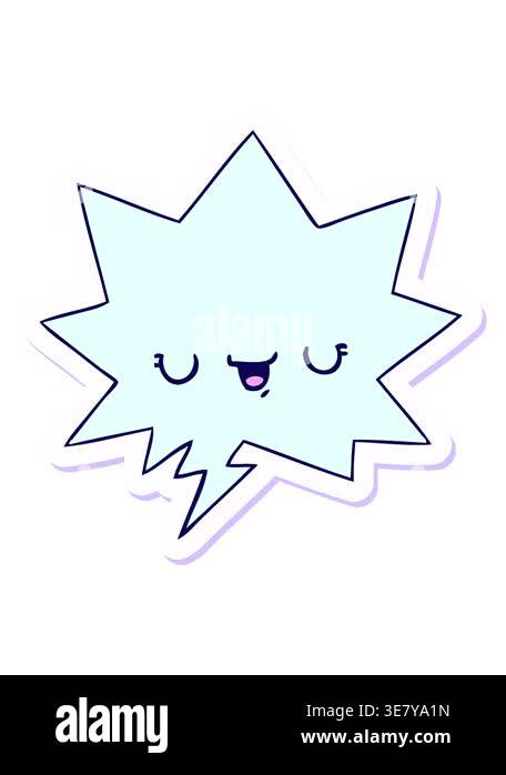 neon light effect animation of happy cartoon expression with speech ...