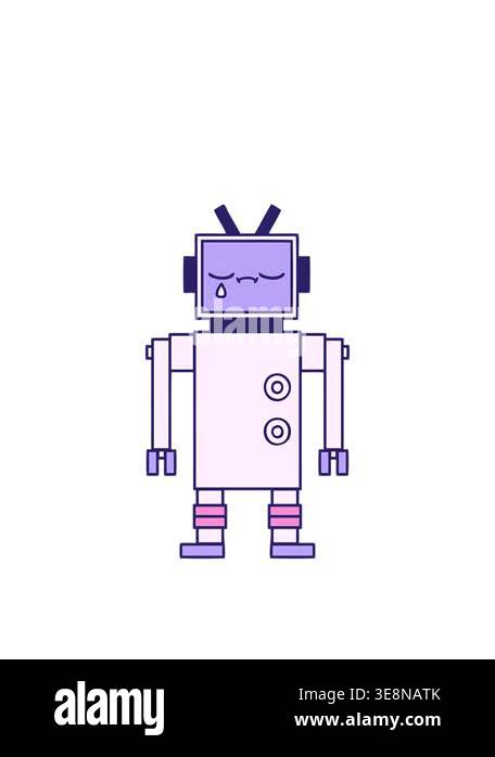stretching up animation of cartoon of a robot illustration Stock Video ...