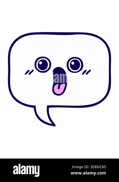 neon light effect animation of cute cartoon of a speech bubble Stock ...
