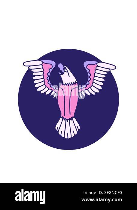blinking radial lines animation of tattoo style image of an american ...