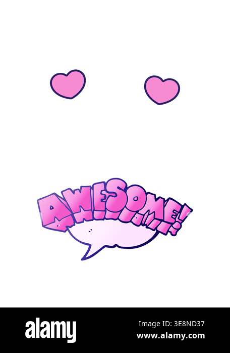 spinning hearts animation of freehand drawn speech bubble cartoon word ...