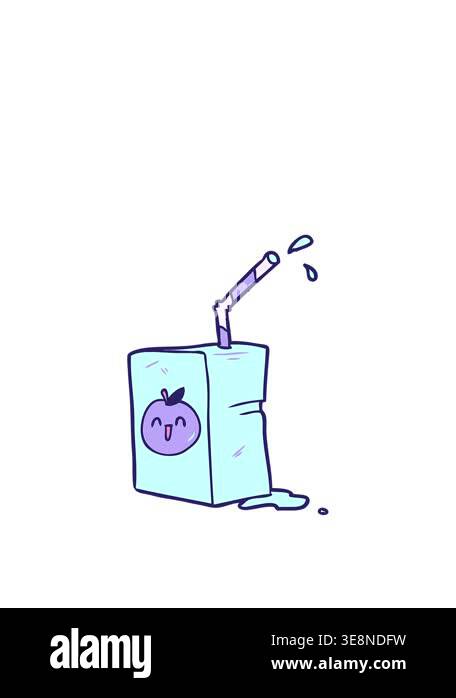 stretching up animation of cartoon apple juice box Stock Video Footage ...