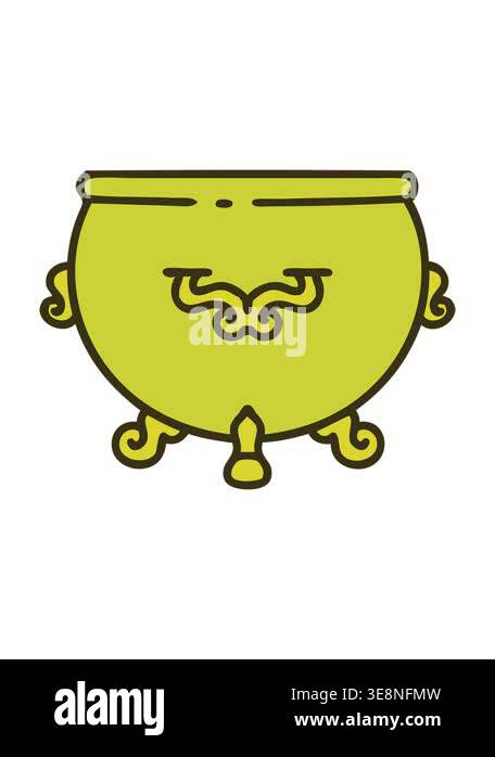 changing color animation of iconic tattoo style image of a cauldron ...