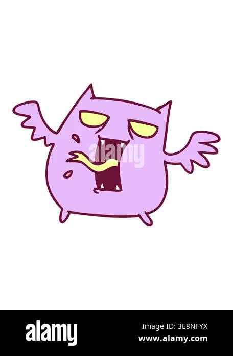 pixelize effect animation of freehand drawn cartoon of cute scary ...