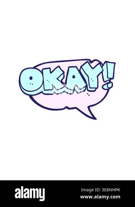 rise and float animation of freehand drawn speech bubble cartoon okay ...