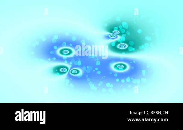 Abstract visualization of biological cells undergoing division and ...