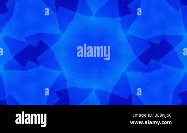 Hypnotic blue abstract background with a symmetrical, star-like ...