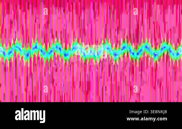 Dynamic digital art depicting a colorful sound wave or frequency ...