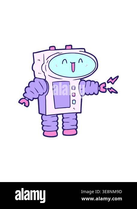 spinning motion animation of a cartoon robot illustration Stock Video ...