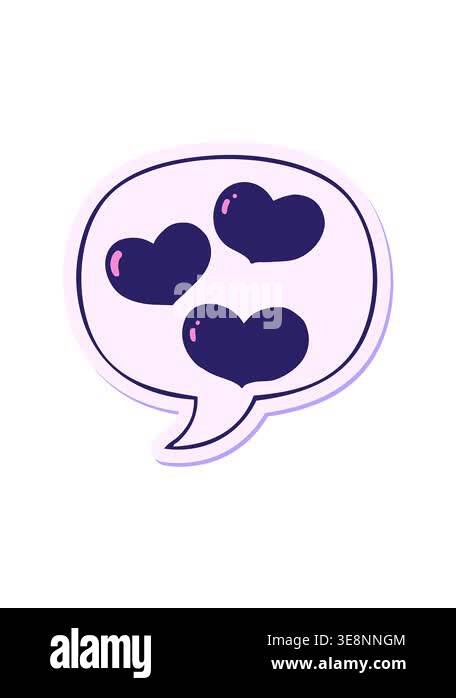 attention grabbing animation of cartoon love hearts with speech bubble ...