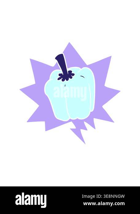 attention grabbing animation of cartoon fresh organic pepper with ...
