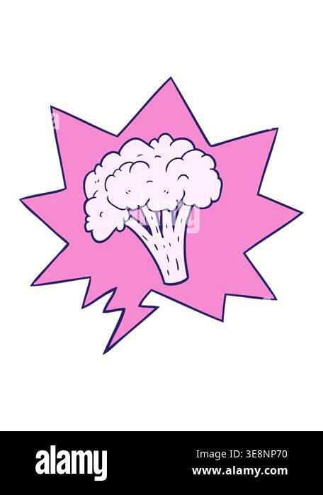 shaking motion animation of cartoon brocoli with speech bubble Stock ...