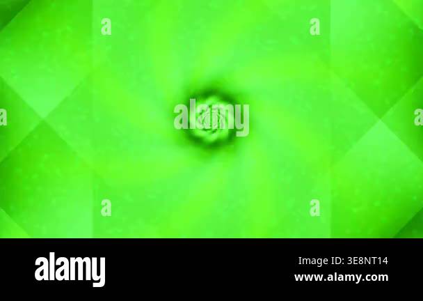An abstract, hypnotic green vortex tunnel with sparkling particles and ...