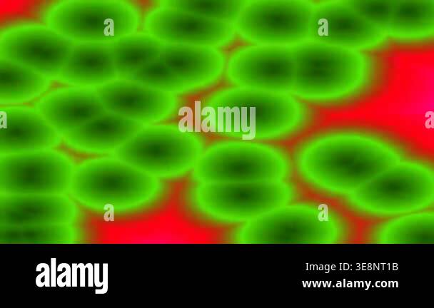 Abstract visualization of glowing orange circles with dark centers on a ...