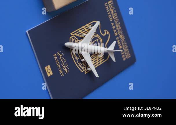 OAE passport for travelling, flying and doing business. Arabic document ...