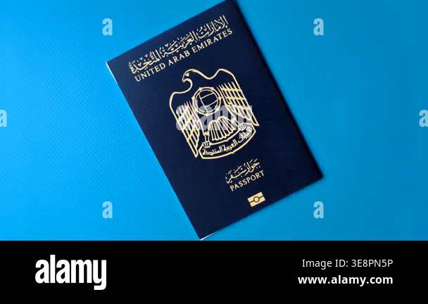 OAE passport for travelling, flying and doing business. Arabic document ...