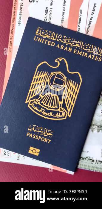 OAE passport for travelling, flying and doing business. Arabic document ...